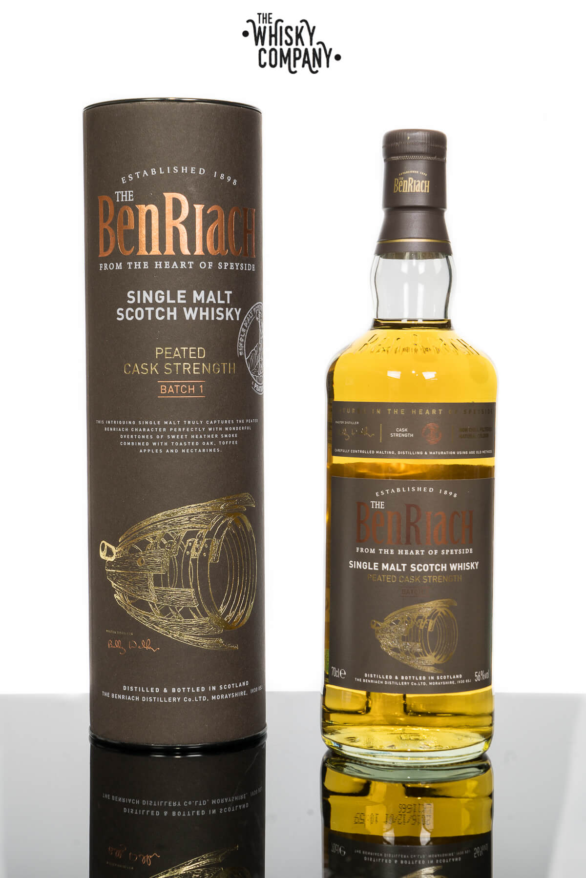 BenRiach Peated Cask Strength Batch 1 Speyside Single Malt Scotch ...