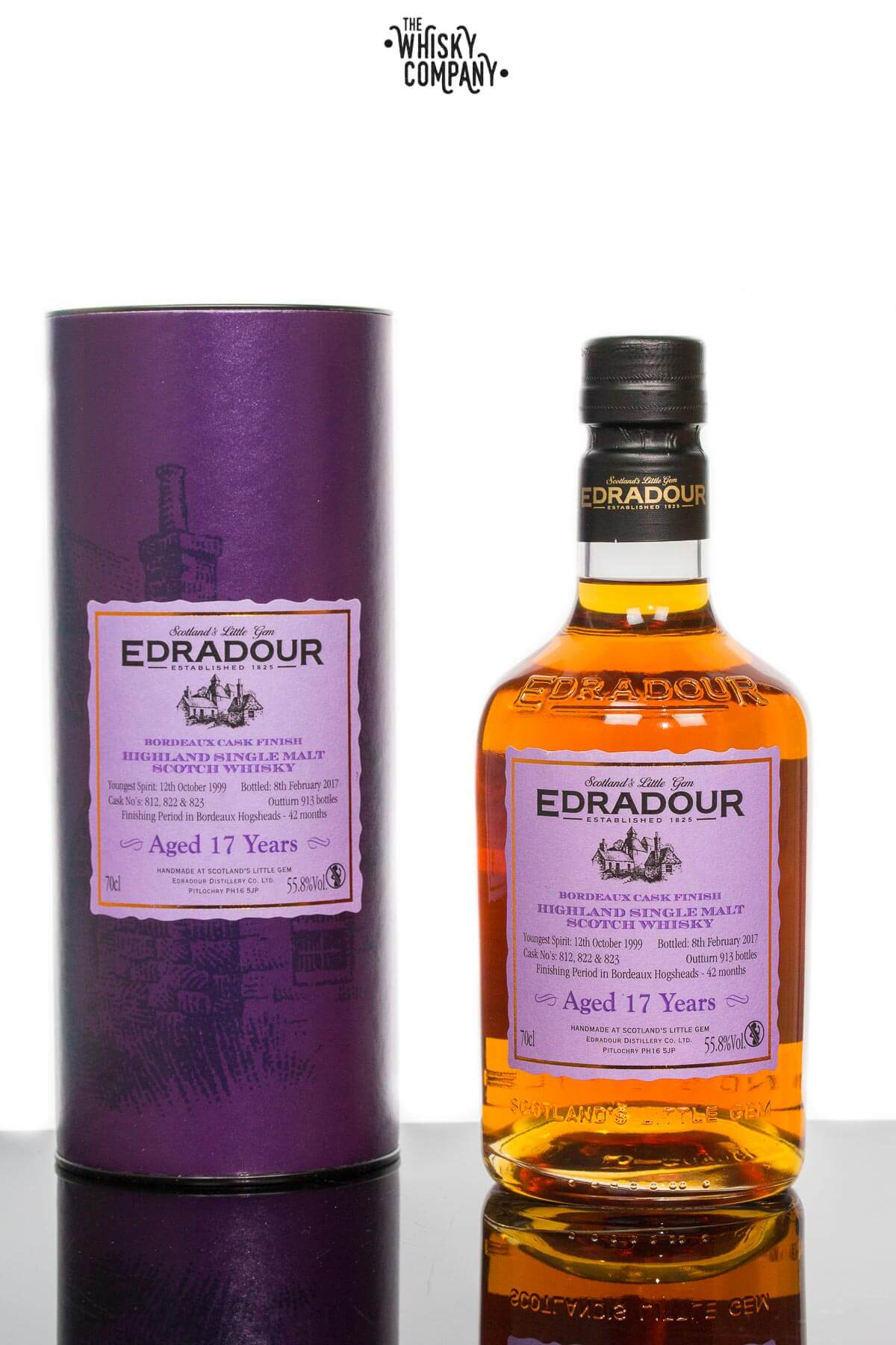 Edradour Aged 17 Years Bordeaux Cask Finish Single Malt Scotch Whisky ...